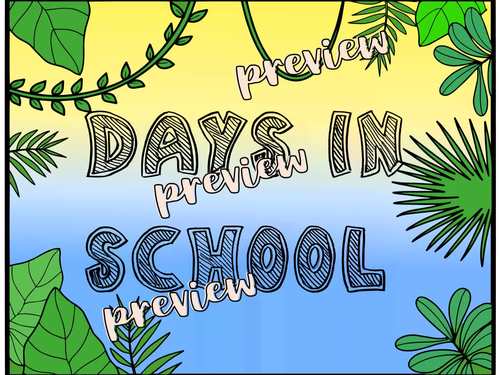 Days in School Ten Frames Jungle Safari Classroom Theme by Anh Huynh