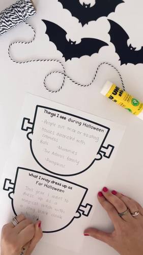 Halloween 3D Craft | Halloween Writing and reflection activity | TPT