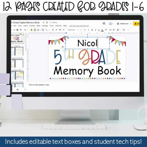 End of Year Digital Memory Book | For Google Slides by The Literacy Cove