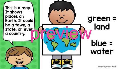 Grades 1-2 Map Skills Beach Theme by Elementary Expert | TPT