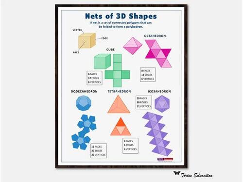 Nets of 3D Shapes Poster by Tirine Education | TPT