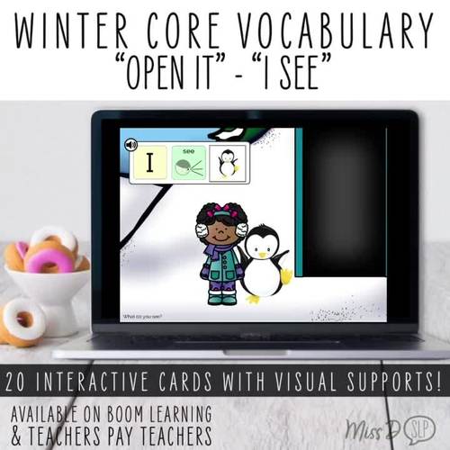 Winter Core Vocabulary for AAC and Early Language BOOM CARDS™: OPEN IT ...