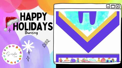 Printable | Happy Holidays | Christmas Ornaments Bunting Banner ...