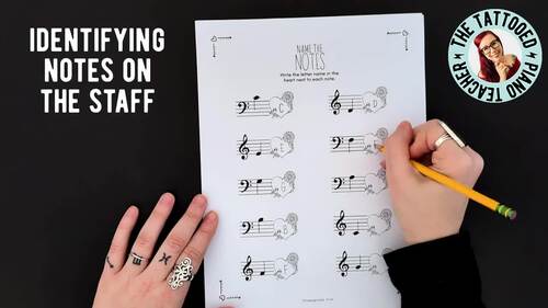 Valentine's Day MUSIC WORKSHEETS | Note Naming [Beginner Piano Worksheets]