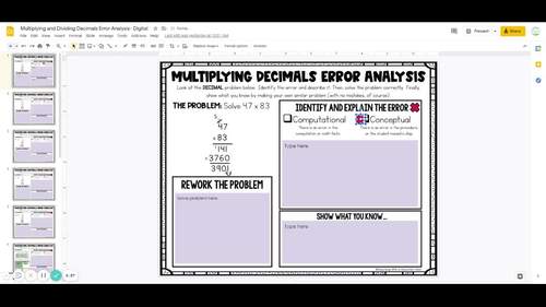 Multiplying and Dividing Decimals Error Analysis | TPT