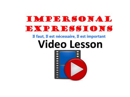 Il faut, Impersonal Expressions with Infinitives: French Video Lesson