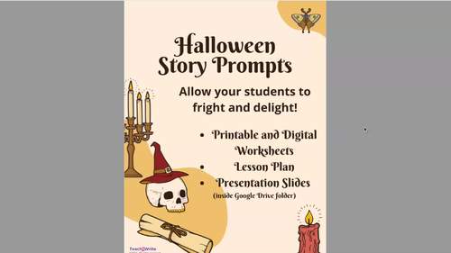 Halloween Story Writing Prompts Digital Printable Worksheets ...