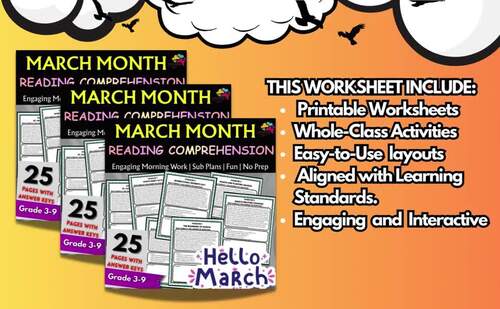 March Month Reading Comprehension Passages Nonfiction Activities 4th ...