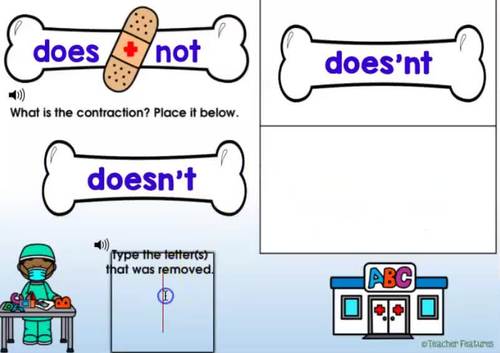 Contraction Surgery Boom Cards: 2nd Grade Digital Grammar Practice ...