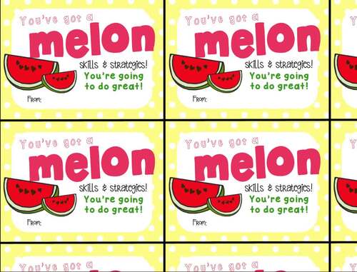Watermelon Gummy Testing Motivation Gift Tags- You've got a melon ...