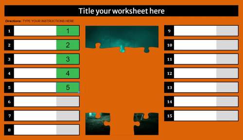 Halloween Scene JIGSAW Puzzle - Google Sheets Digital Mystery Picture ...