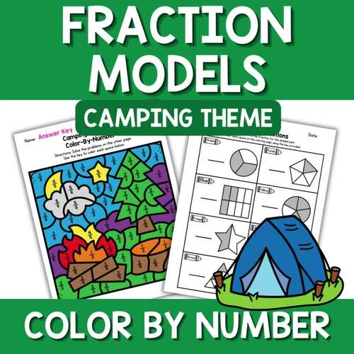Fractions Color by Number | Camping Theme Math Activity 2nd 3rd Grade ...