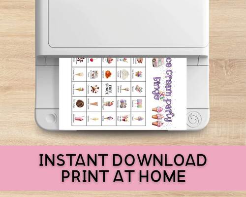 Ice Cream Bingo Game Printable by Pemberley Printables | TPT