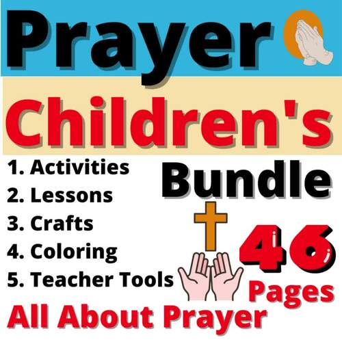 Prayer Activity Childrens Bundle Crafts Lesson Sunday School Church ...