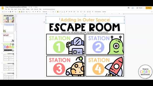 Editable Outer Space Escape Room Template: Digital Slides & Printable ...
