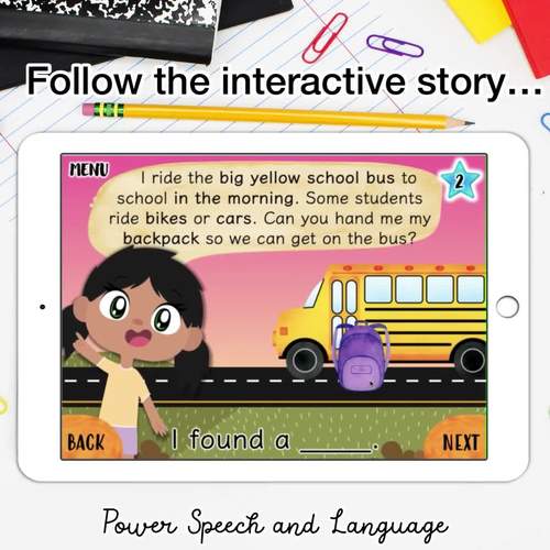 SCHOOL, Boom Cards Speech Therapy, Back to School, WH Questions, Basic ...