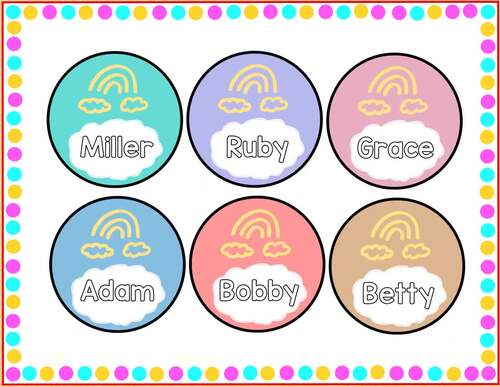 Printable Colorful Rainbow Student Name Labels, Rainbow Classroom Labels
