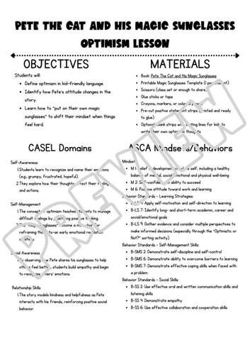 Pete the Cat Optimism Lesson | SEL Activity & Craft for K-2 | Positive ...