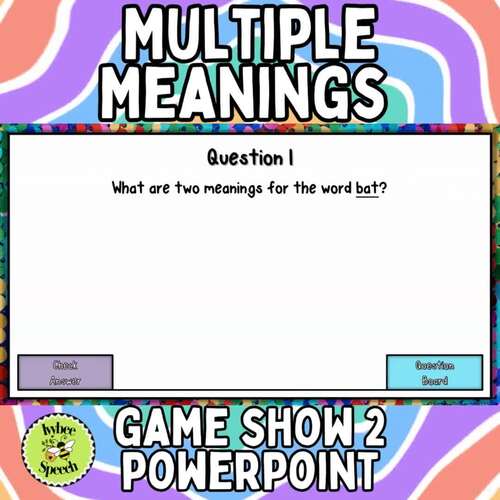 Multiple Meaning Words Homonyms Game Show 2 Powerpoint Activity and ...