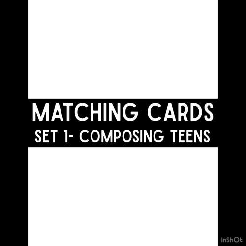 Teen Numbers Matching Cards | Number Bonds | Valentine | Math Centers