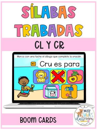 Sílabas trabadas Cl y Cr Boom Cards | Digital Blends in Spanish | TPT