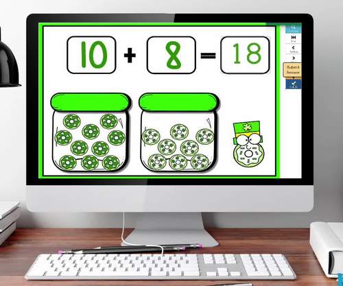 St Patricks Day Picture Addition to 20 Boom Cards - Kindergarten Math