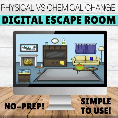 Physical and Chemical Changes Digital Escape Room - 5-PS1-4 Review Game ...