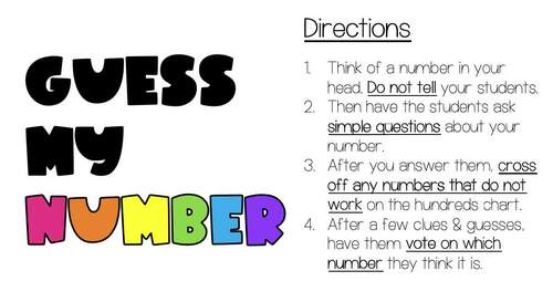 Guess My Number by eduKating | TPT