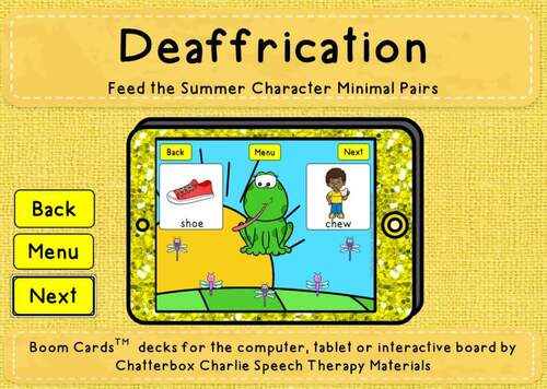 Deaffrication Minimal Pairs Feed the Summer Character Boom Cards Speech ...