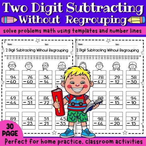 Two Digit Subtraction Without Regrouping Worksheet, Solve Math Problems ...