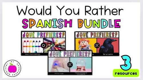 Spanish Would You Rather Game Growing Bundle - Editable | TPT