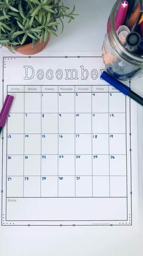 Blank Monthly Calendars (Vertical) | Undated + Notes! | Single Page Per ...