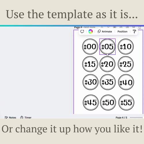 Telling Time Clock Labels, Editable and Customizable Canva File by ...