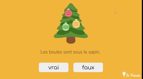 Vrai/faux les prépositions de lieu - thème noël by Se Frances | TPT