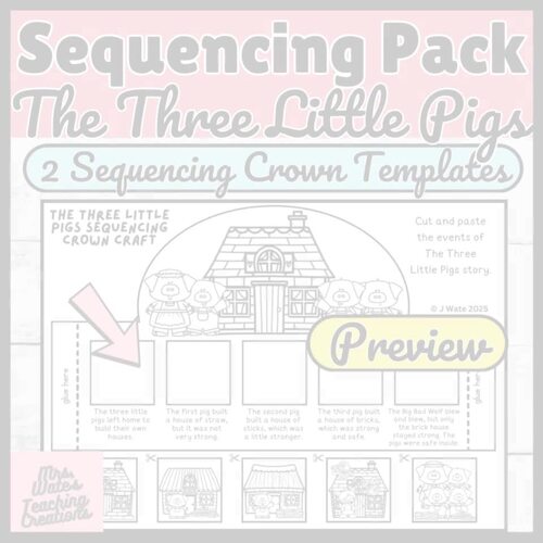 The Three Little Pigs Sequencing Craft Activities | Story Retelling ...