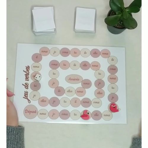 French Verbs Board Game - Jeu de verbes niveau débutant et intermédiaire