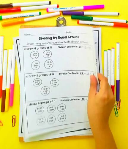 Division With Equal Groups Worksheets by The Joy in Teaching | TPT