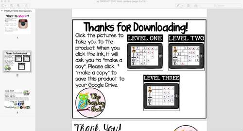 Google Classroom CVC Word Ladders (3 levels) Digital Center by The ...