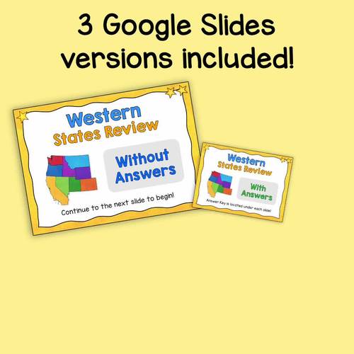 Western States Google Slides Task Cards⏐States, Capitals & Abbreviations