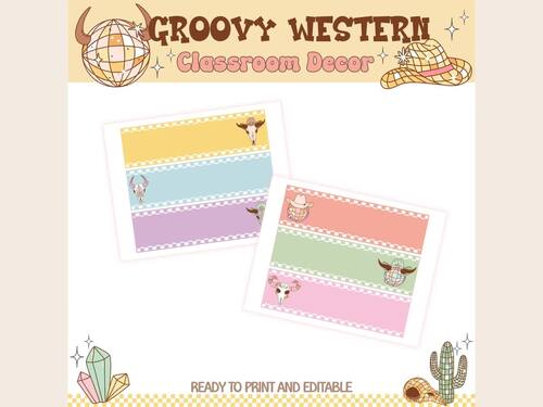 Editable 10-Drawer Rolling Cart Labels | Groovy Western Organization