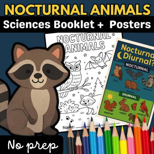 Nocturnal Animals vs Diurnal Animals Science & Writing Activities | K–2