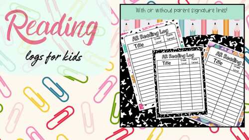 Reading Logs - Seasonal and Every Day - Parent Signature Option | TPT