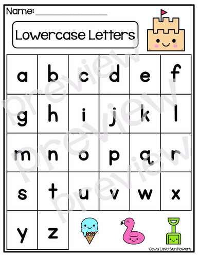 Summer Fun Alphabet Order Trace, Cut, and Glue Worksheets With ...