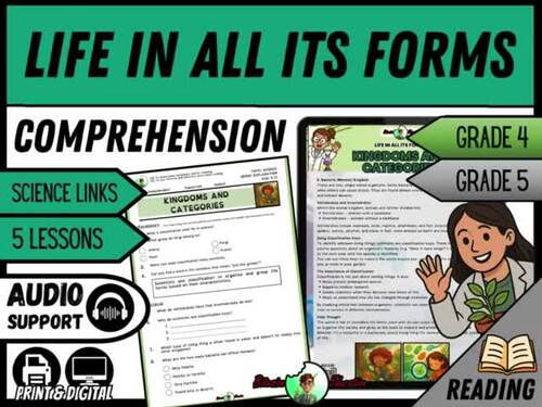 Life in All Its Forms: Kingdoms & Categories | Reading Comprehension ...