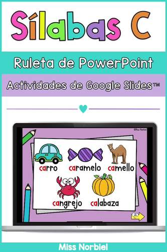 Sílabas letras t n d c | Spanish Syllables for Google Classroom™ y ...