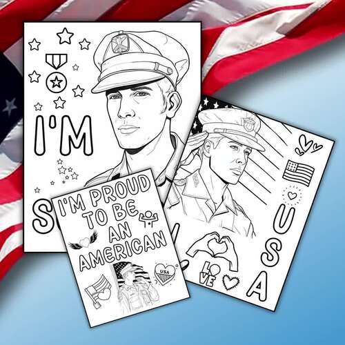 Memorial Day Coloring Pages + American Flag + Letter writing | TPT