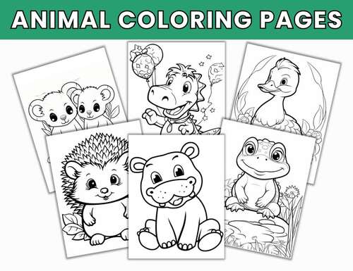 Animal Coloring Pages – 55 Simple, Kid-Friendly Designs | TPT