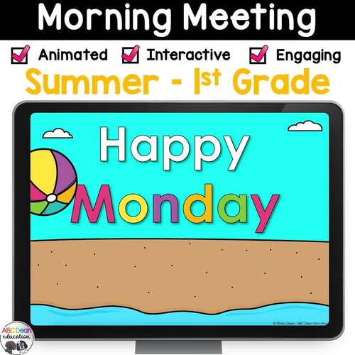 DIGITAL Morning Meeting - SUMMER - June July August - 1st Grade ...