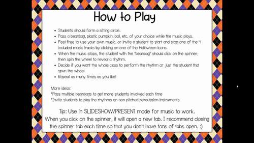 Elementary Music Passing Game for Halloween: Spin-a-Rhythm// Pre-Rhythm ...