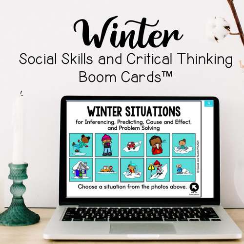 Winter Social Skills and Problem Solving Speech Therapy Boom Cards